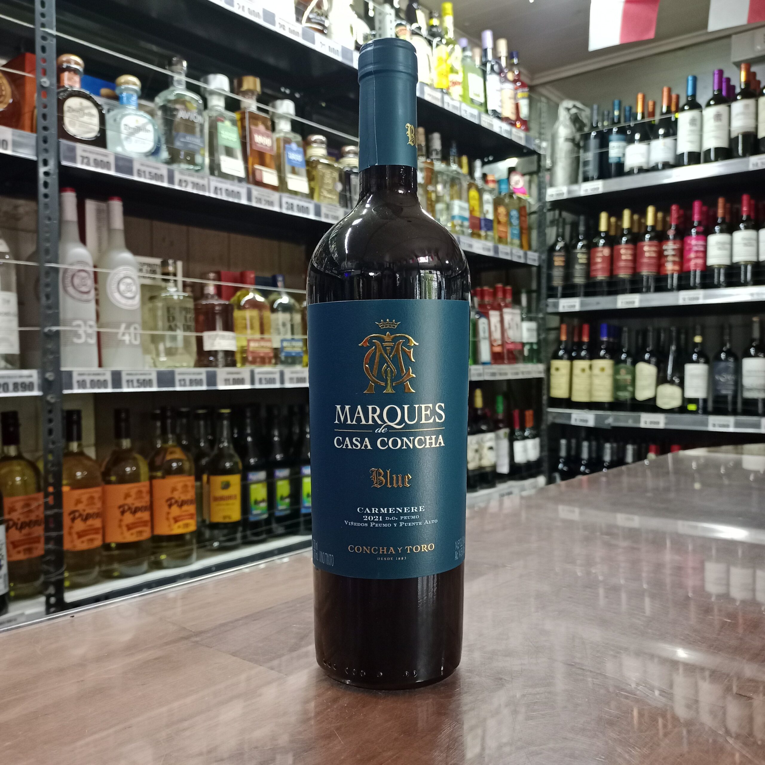 Vino Marques de Casa Concha Blue Carmenere 14,5° 750ml - Licanray