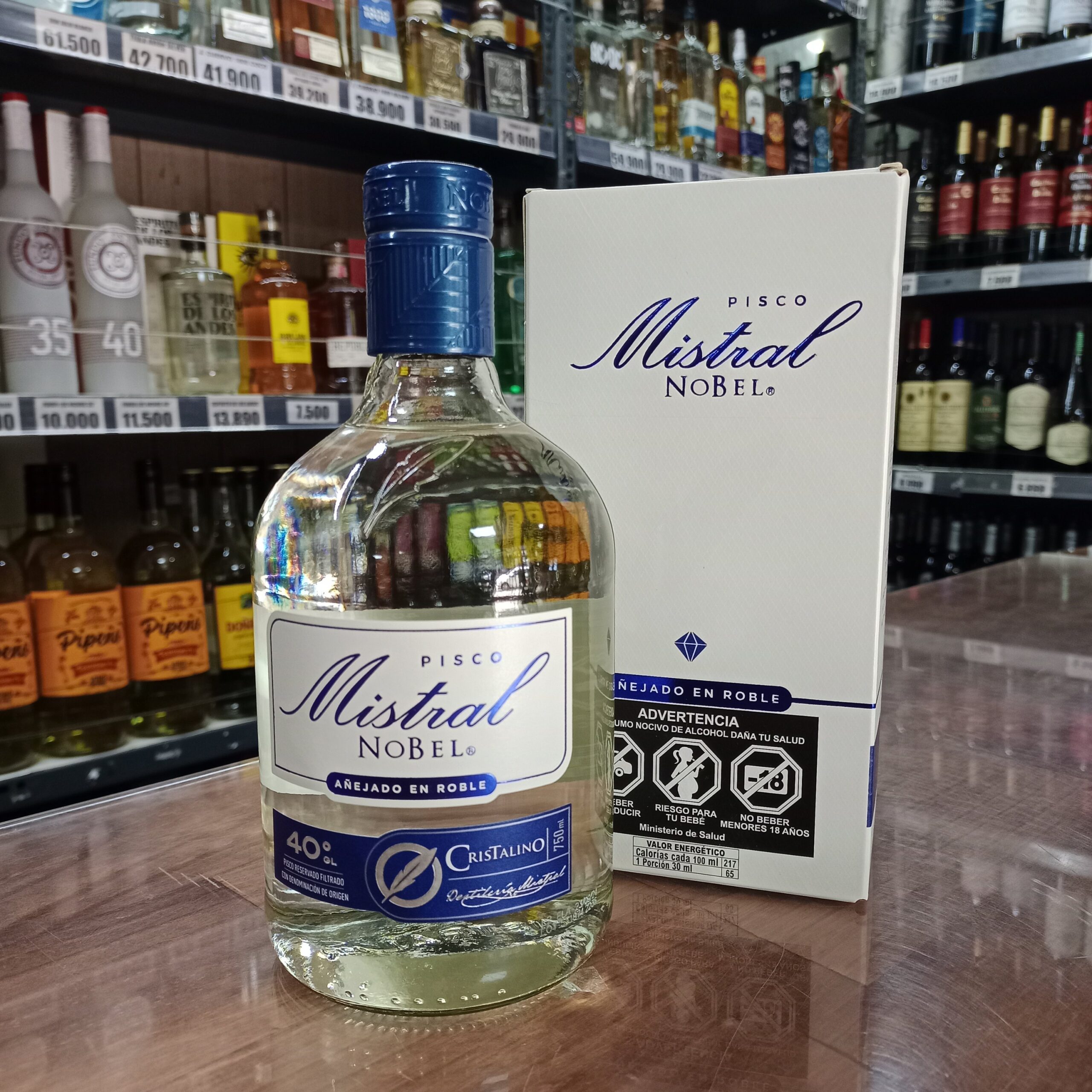 Pisco Mistral Nobel Cristalino Añejado En Roble 40° GL 750ml - Licanray
