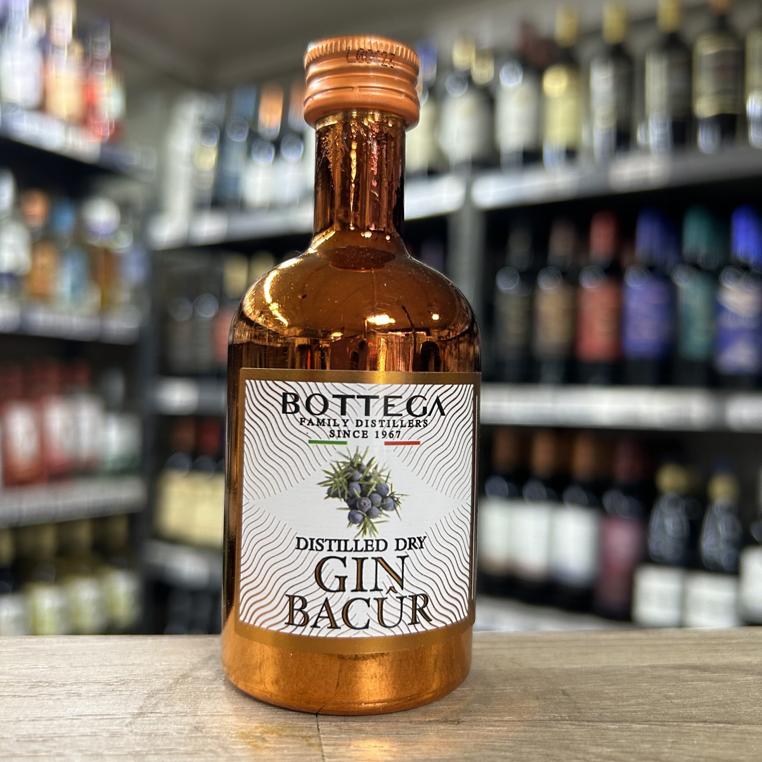 Gin Bacur Distilled Dry Bottega Miniatura 40° 50ml - Licanray