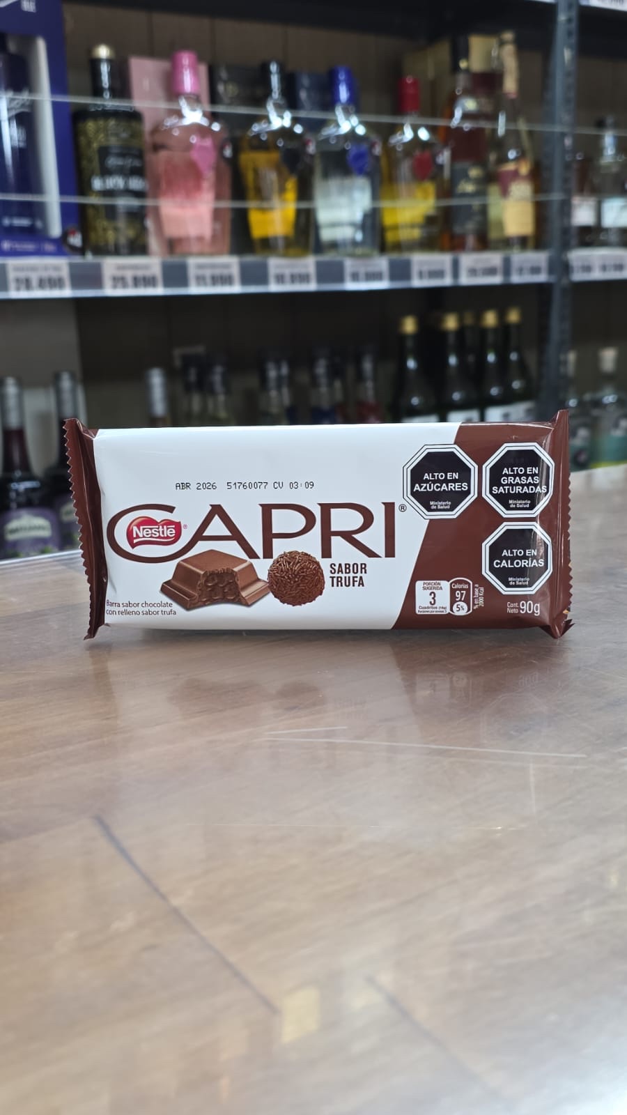 CHOCOLATE BARRA CAPRI SABOR TRUFA 90g - Licanray