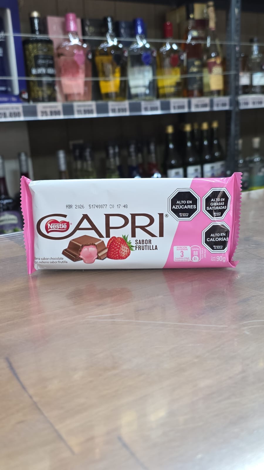 CHOCOLATE BARRA CAPRI SABOR FRUTILLA 90g - Licanray